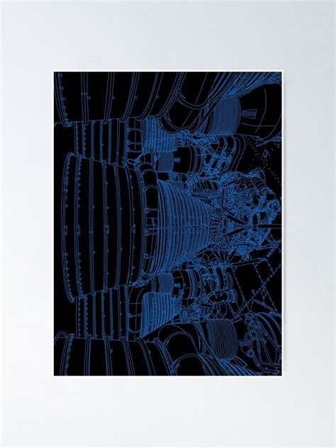 Apollo Rocket Boosters In Blue Neon Poster For Sale By M Lapino