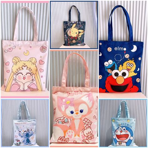 New Style Cartoon Drawstring Canvas Tote Bag Shopee Philippines