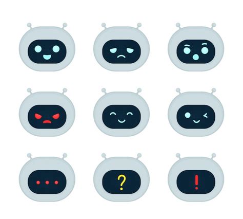 Premium Vector Chatbot Avatar Chat Bot Head With Different Emotions