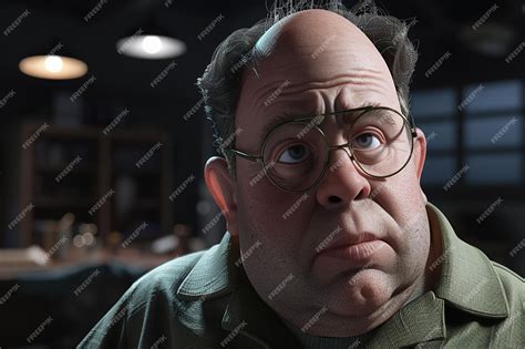 Premium Photo A Man With A Bald Head And Glasses On His Face