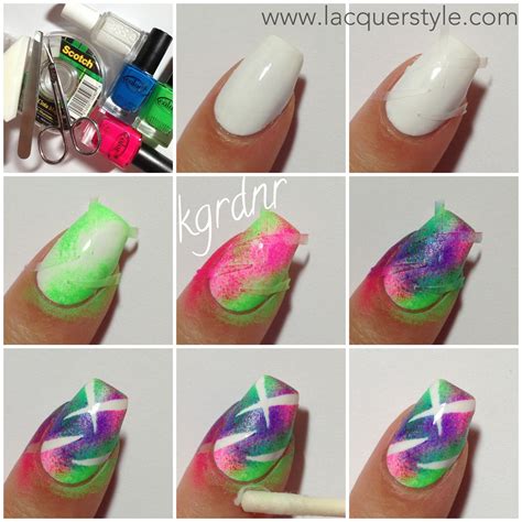 Abstract Neon Tape Mani Tutorial
