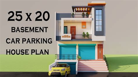 Basement Car Parking House Plan3d 25x20 Dukan Or Makan Ka Nakshanew