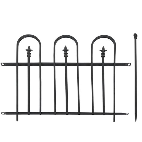 Sunnydaze 2 Piece Strasbourg Steel Garden Fence Panels 6 Overall