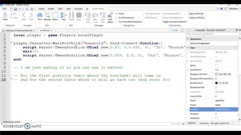 Death Gui Tweened Ep 16 Roblox Scripting Lua Youtube