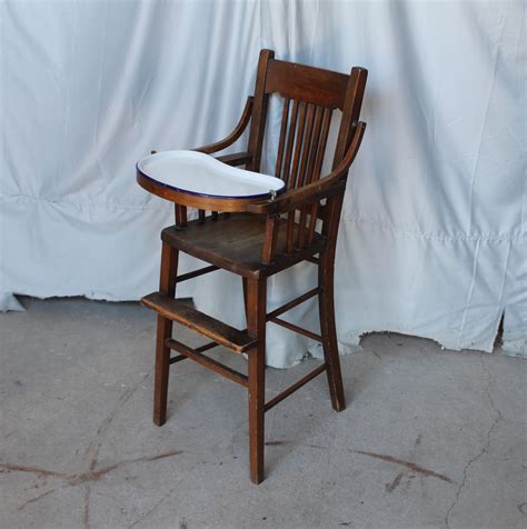 Bargain Johns Antiques Antique Wood Hi Chair With Tray Bargain