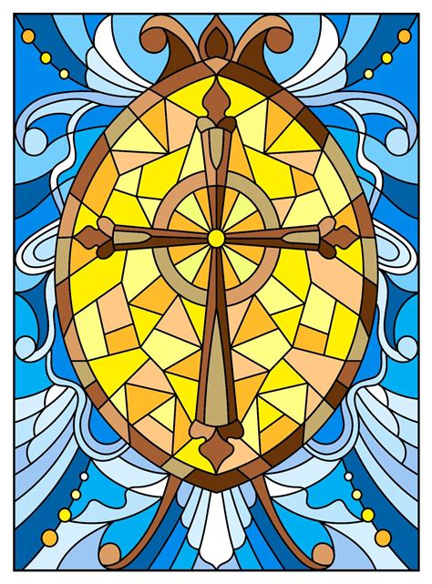 Stained Glass Cross With Wings