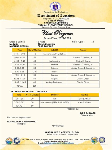 Class Program Grade 5 May June 2023 Pdf Cognitive Science Teaching