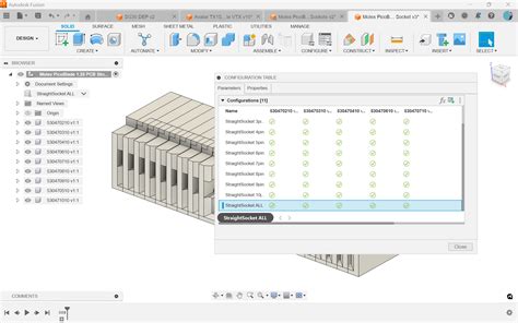 fusion360 configurations tutorial for parts insertion into design