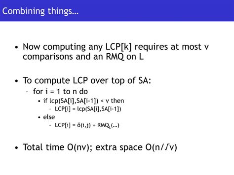 Ppt Space Time Tradeoffs For Longest Common Prefix Array Construction