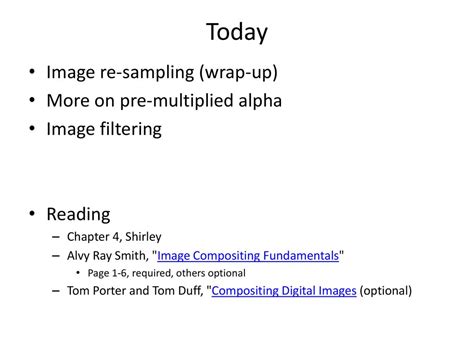 Lecture 5 Resampling Compositing And Filtering Li Zhang Spring Ppt