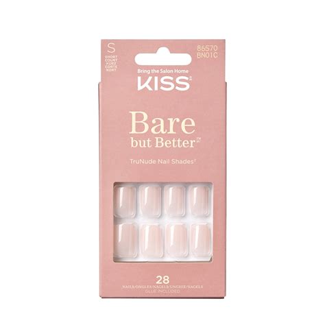 Kiss Bare But Better Trunude Nail Shades Short Squoval Duty Free