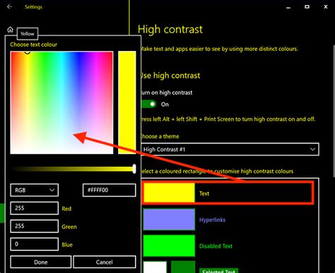 Changing Colours In Windows 10 Using High Contrast Mode AbilityNet