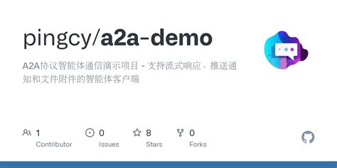Github Pingcya2a Demo A2a协议智能体通信演示项目 支持流式响应、推送通知和文件附件的智能体客户端