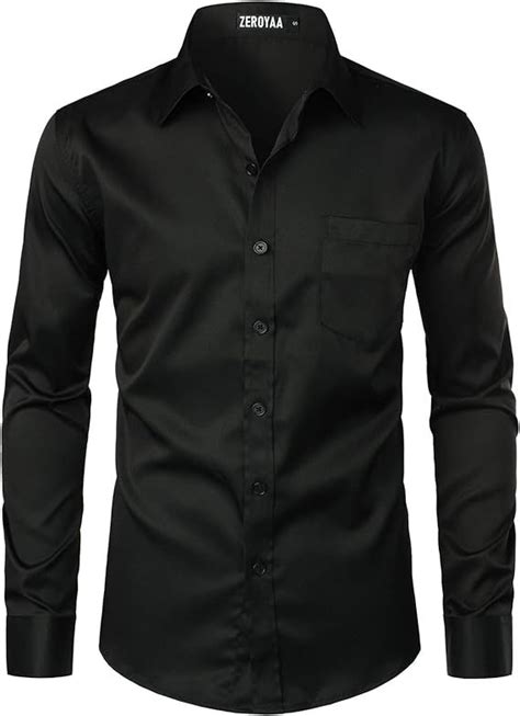 Zeroyaa Mens Urban Stylish Casual Business Slim Fit Long Sleeve Button