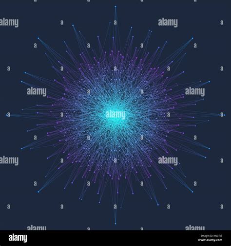 Fractal Element With Connected Line And Dots Virtual Background Communication Or Particle