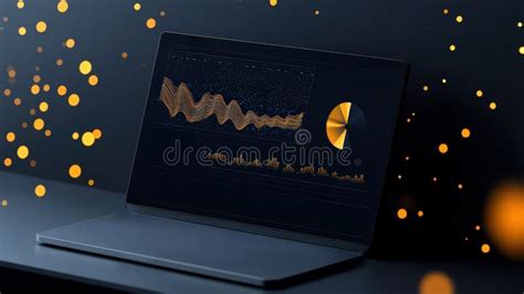 laptop displaying data analytics interface stock illustration