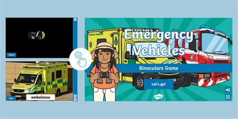 Emergency Vehicles Interactive Binoculars Game Twinkl
