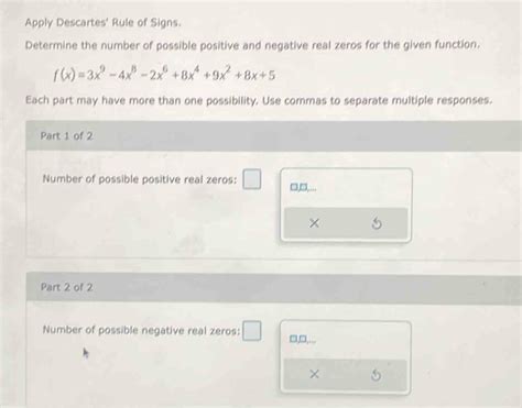 Solved Apply Descartes Rule Of Signs Determine The Number Of