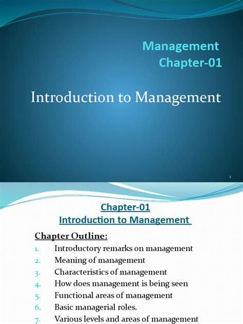 Chapter-01 Introduction To Management | Download Free PDF | Economies | Business Economics