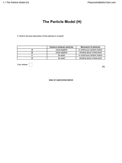11 The Particle Model H Qp Pdf 11 The Particle Model H Qp Pdf