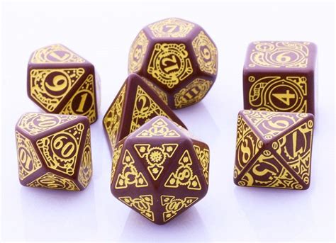 Steampunk Dice Brown Rpg Role Playing Game Dice Set Roleplaying