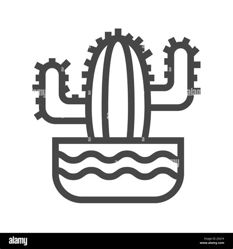 Cactus Thin Line Vector Icon Stock Vector Image And Art Alamy