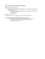 CSE Midterm 1 Docx Object Oriented Programming Objects And Classes