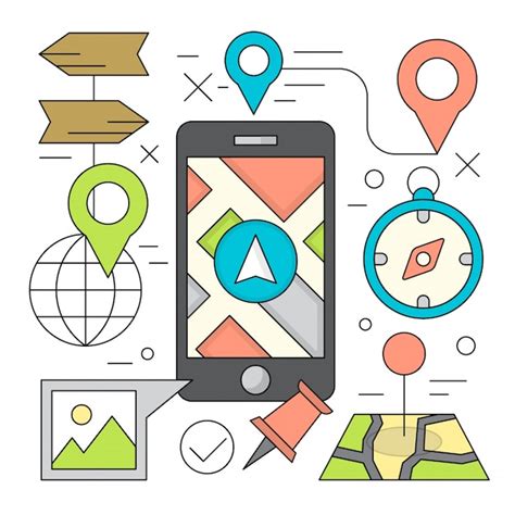 Free Vector Linear Style Illustrations Mobile Navigation And Travel