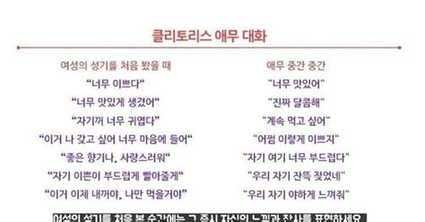 여초에서 만든 애인과 잠자리 시 대화법