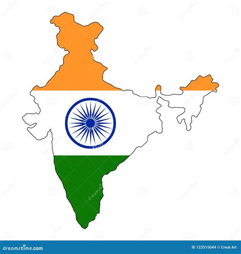 La India Mapa Del Ejemplo Del Vector De La India Ilustración del Vector Ilustración de india
