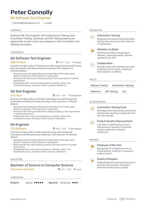 Software QA Engineer Resume Examples Guide For