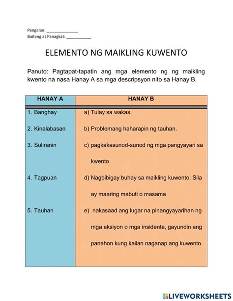 Mga Elemento Ng Kwento Ng Mobile Legends