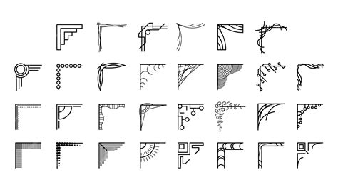 Premium Vector Set Hand Draw Of Corners Different Shapes Flower Decoration Vector Design