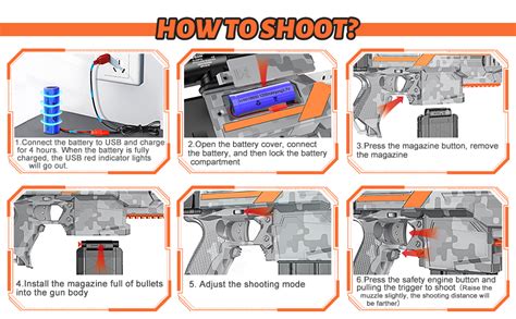 Automatic Toy Gun Sniper With Scope 3 Modes Toy Foam Blasters With Bipod 2 Magazine Clips