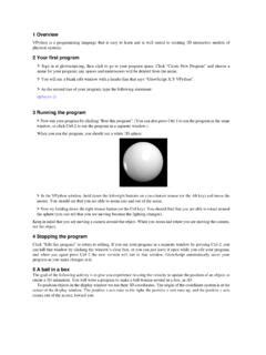 Overview Your First Program GlowScript IDE Overview Your First Program Glowscript