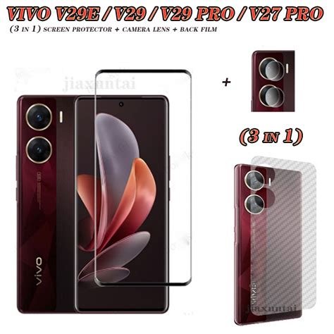 ฟิล์มกระจกนิรภัยกันรอยเลนส์กล้อง และฟิล์มด้านหลัง 3 In 1 สําหรับ Vivo