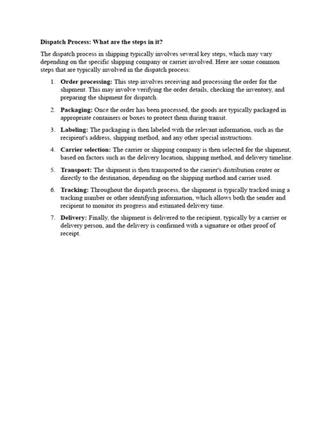 Dispatch Process Pdf Business Law Dispatch Process Pdf Business Law