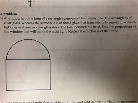 Solved E Problem A Window Is In The Form Of A Chegg