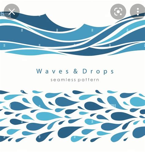 Waves And Drops Seamless Pattern