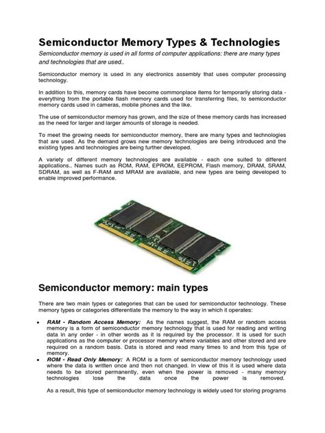 Fram Semiconductor Memory Types Pdf Random Access Memory