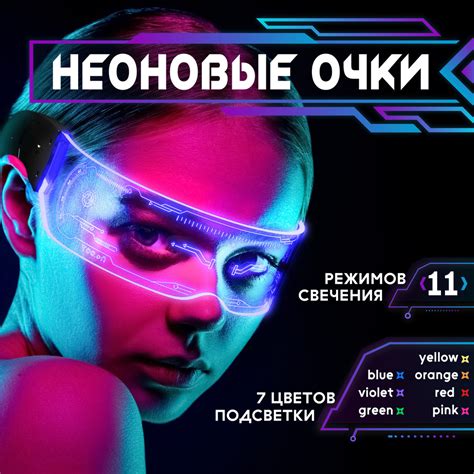 Светящиеся очки светодионые прозрачные в стиле киберпанк / Неоновые ...