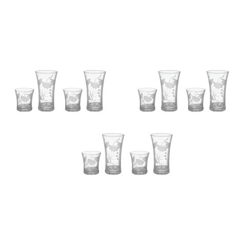 Pasabahce Decorated Highball And Tumbler Glass Set 12 Pieces 340and250