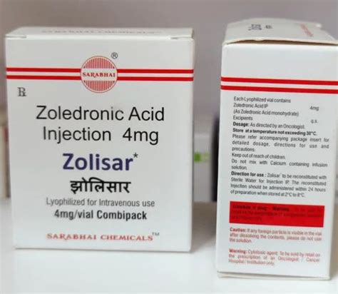 4mg Zolisar Zoledronic Acid Injection, Sarabhai Chemicals at Rs 500/box ...