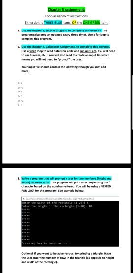 Solved Loop Assignment Instructions Enher Do The Three Blue
