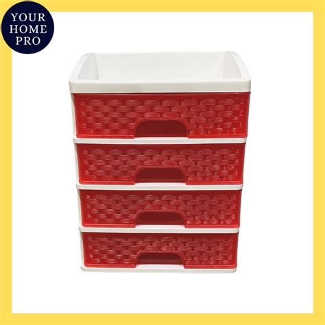 5 Layer Rattan Mini Drawer Desk Organizer School Supplies Storage