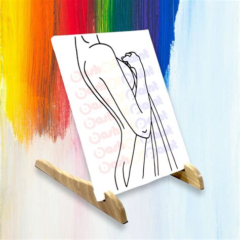 Predrawn Canvas Outlined Sketch For DIY Sip Paint Party Nude Etsy