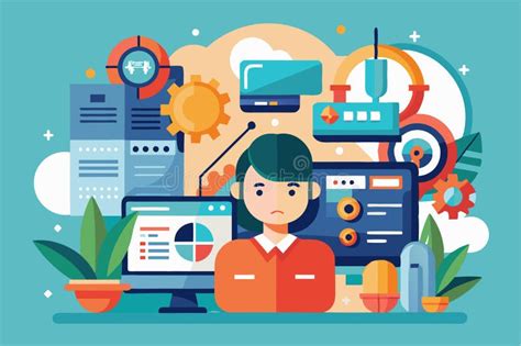 A Person Engages With Multiple Screens In A Vibrant Tech Inspired