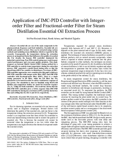 Pdf Application Of Imc Pid Controller With Integer Order Filter And