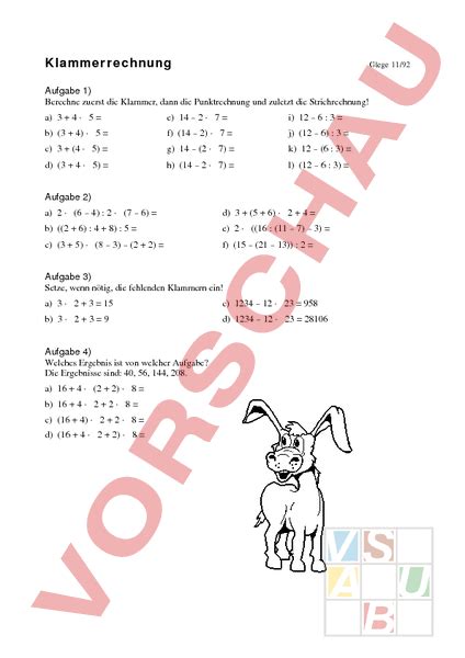 Arbeitsblatt Mathe Mathematik Algebra