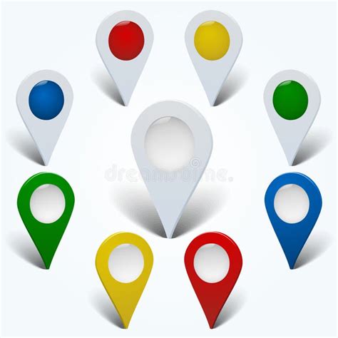 Set Of D Map Pointers Stock Vector Illustration Of Creative